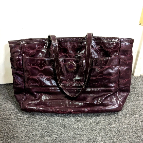Coach | Bags | Large Deep Plum Coach Tote Bag | Poshmark